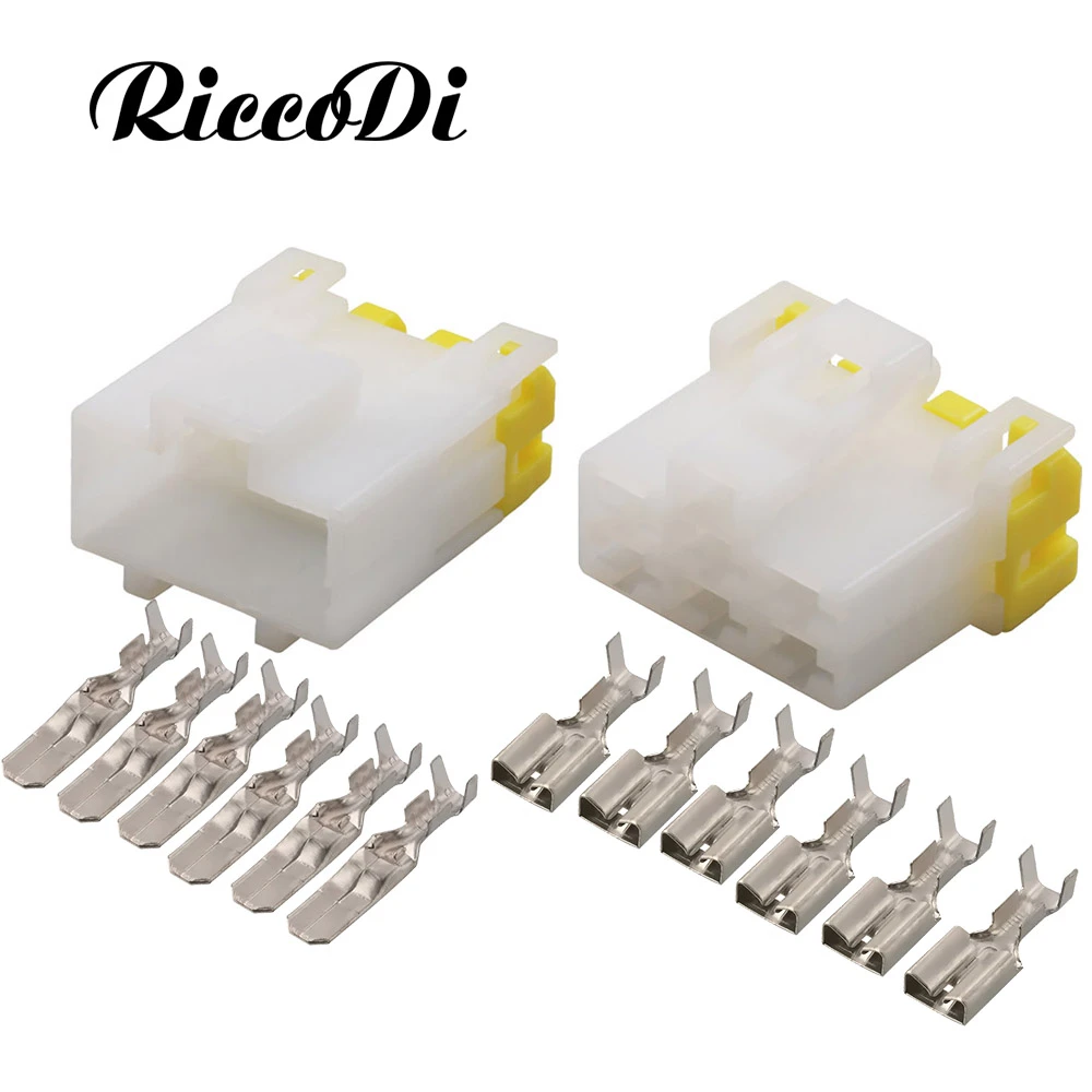 1 20 juegos de 6 pines macho hembra 6,3mm enchufe automático conector de Cable de cableado ...