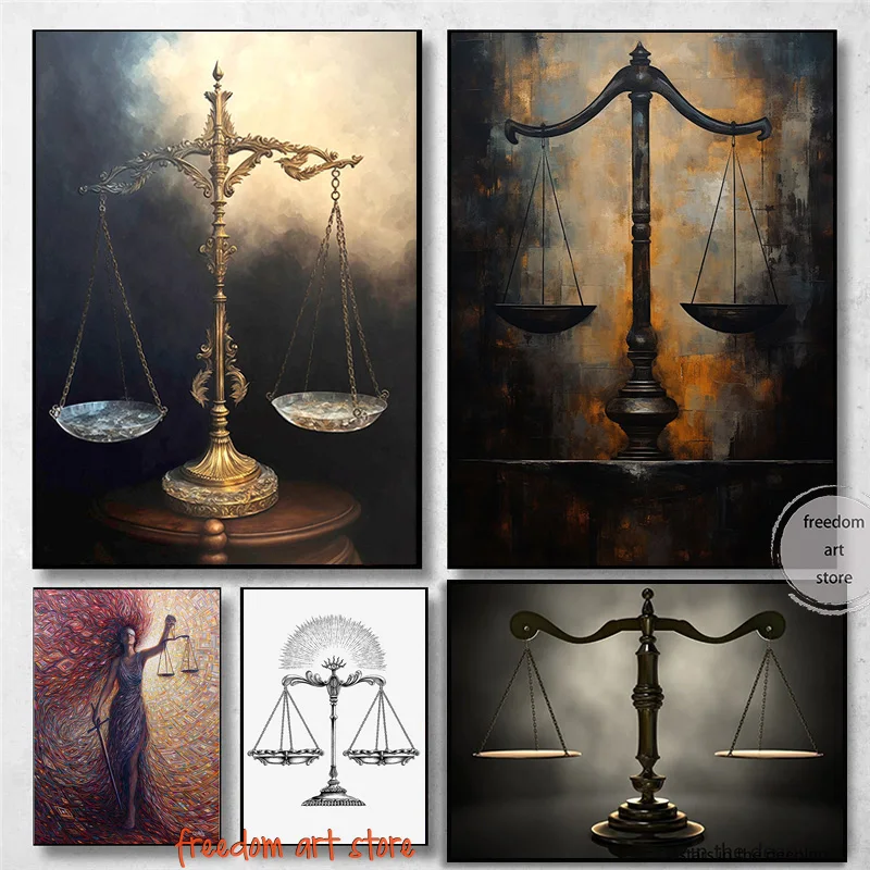 Vintage-Scales-of-Justice-Symbol-of-Balance-and-Fairness-Art-Poster ...