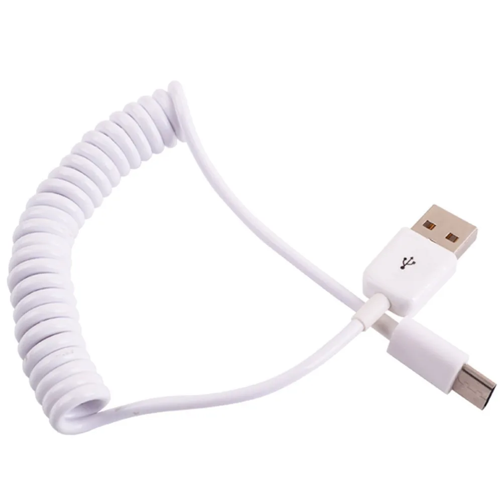 Black-Câble à ressort enroulé USB type-c pour recharge rapide, cordon ...