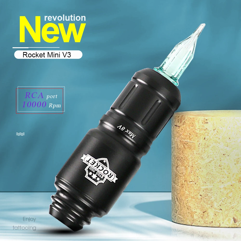 Motor Gun Mini Rocket Rotary Tattoo Machine Short Pen RCA Interface Rocket Battery Source ...