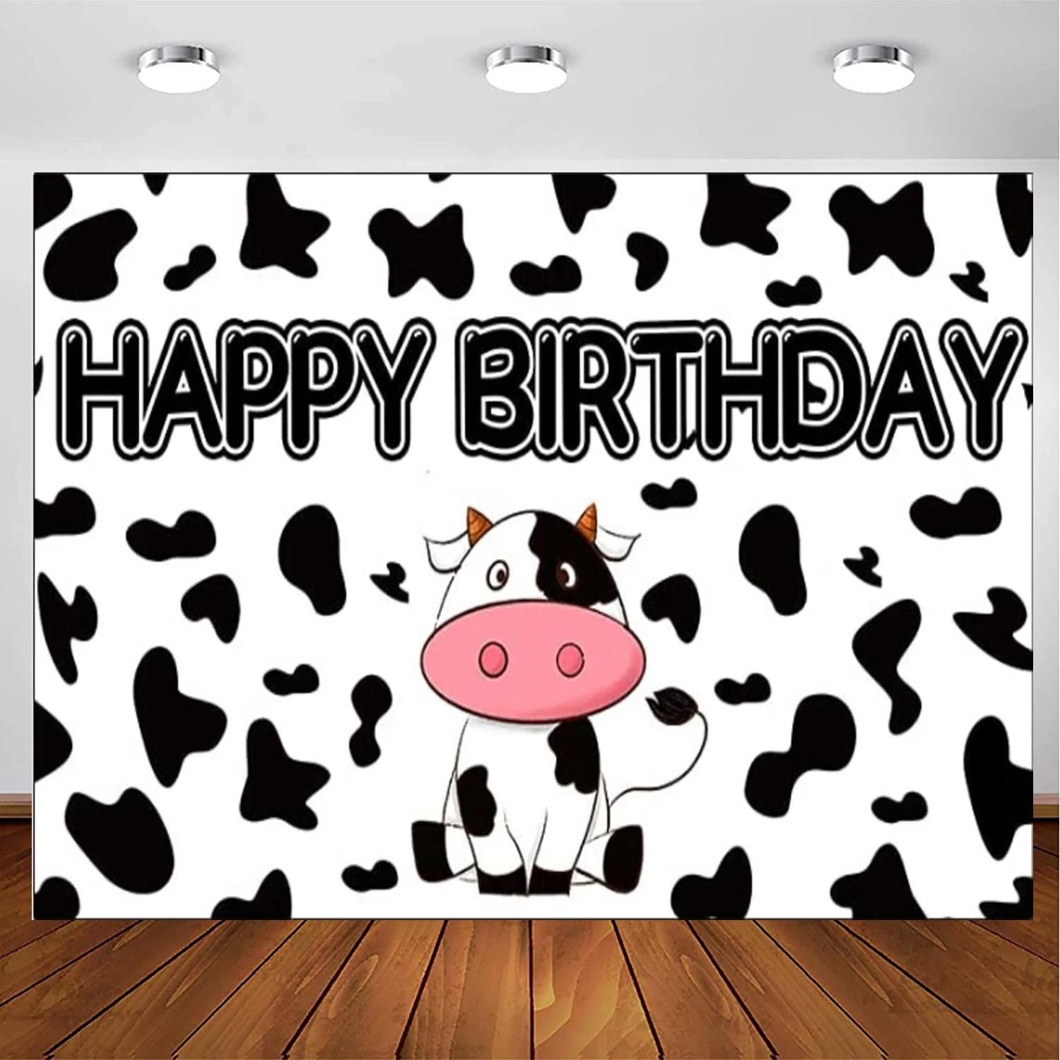 Cow Party Photography Backdrop Cow Party Happy Birthday Background For ...