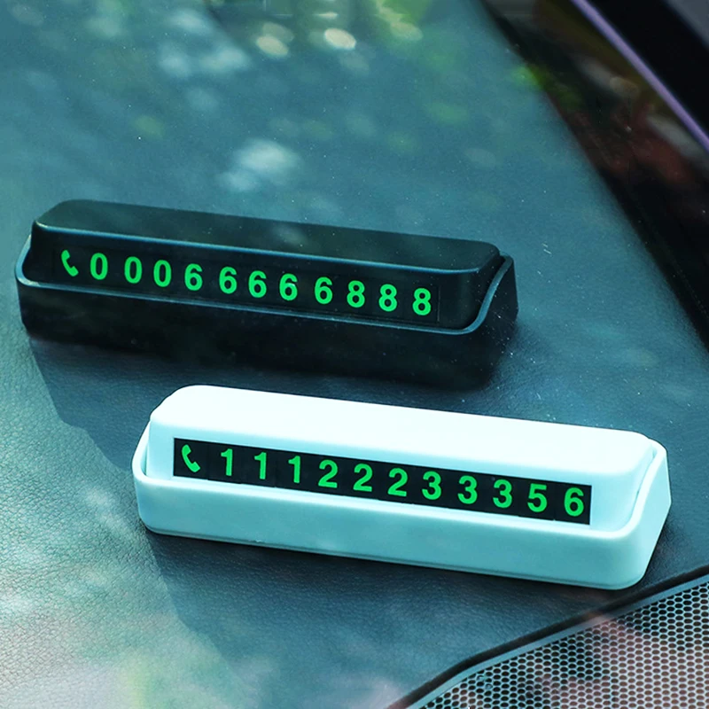 Car Temporary Parking Card Hidden Night Luminous Phone Number Card ...