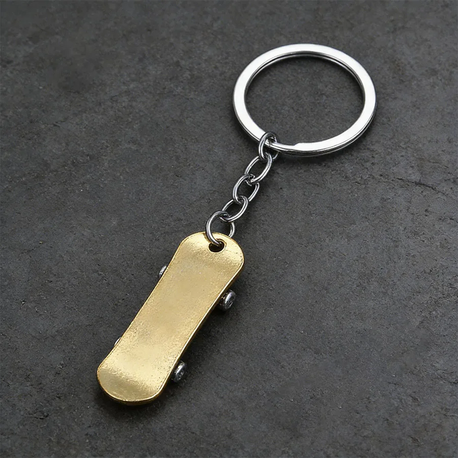 Mini Skateboard Keychain Unisex Metal Skate Deck Pendant Solid Color ...