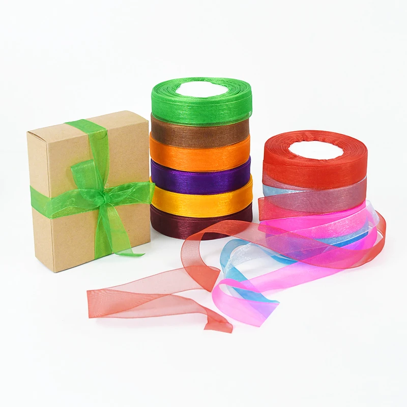 Organza-Tulle-Ribbons-Roll-Cor-s-lida-Embrulho-Embalagem-DIY-Festa ...