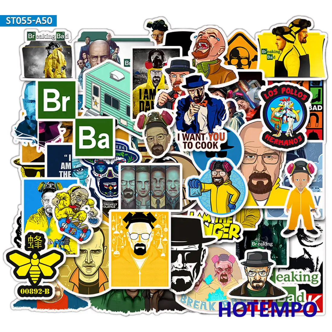 50PCS-Breaking-Bad-Stickers-Plot-Crime-Style-TV-Series-Decals-for-Phone ...
