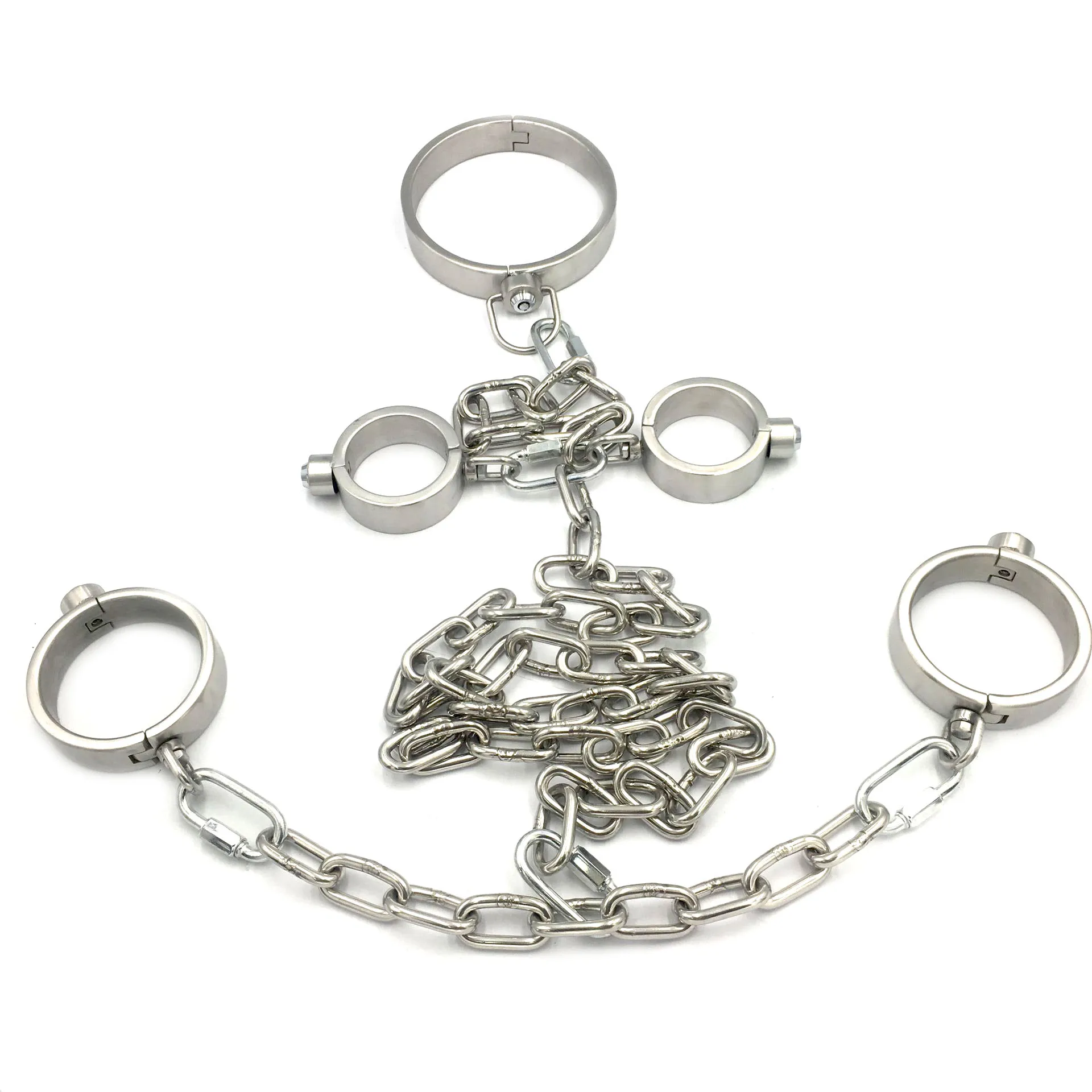Metal-Manacle-Lockable-Bondage-Neck-Collar-Handcuffs-Ankle-Cuff ...