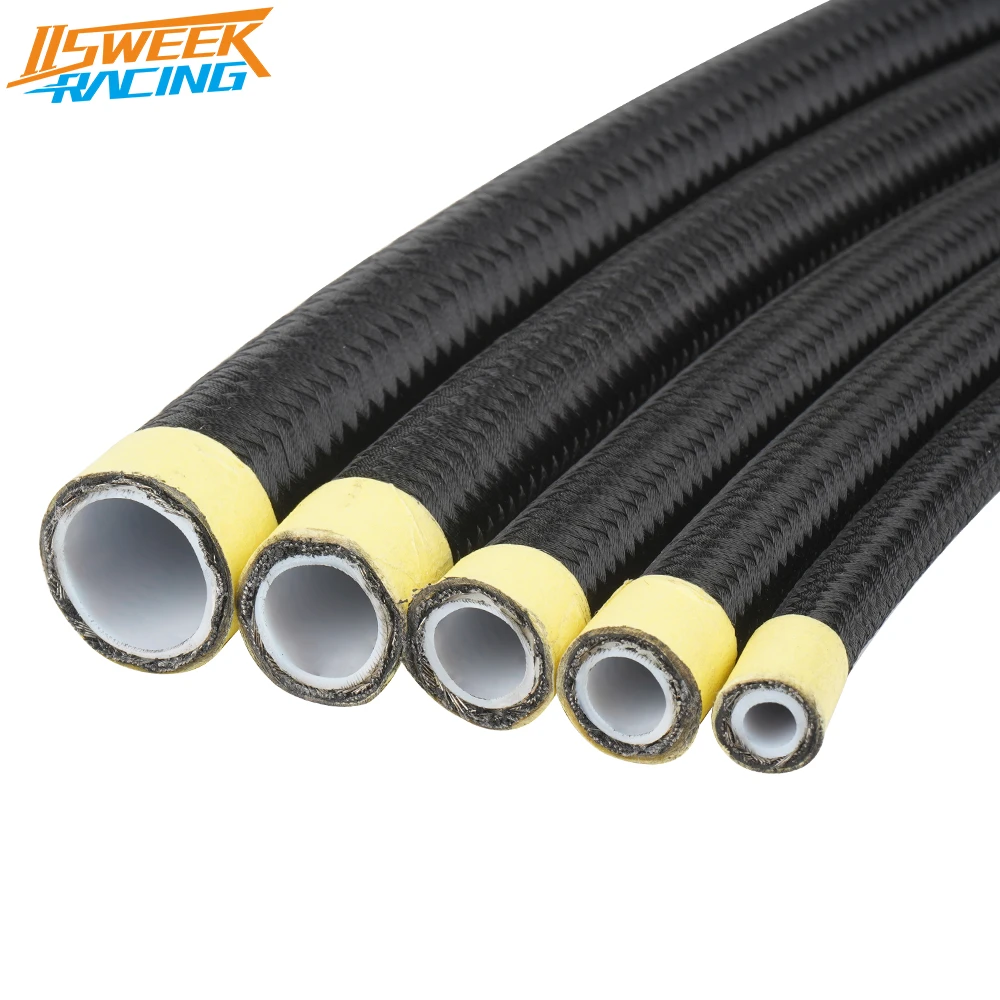 Nylon Stainless Steel Braided Fuel Injection Line Hose 1m/3ft PTFE E85 ...