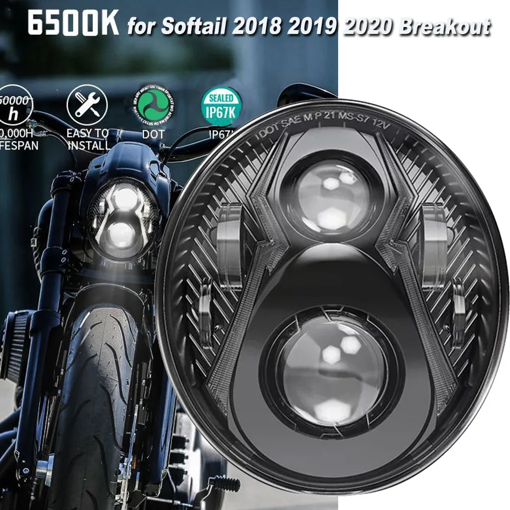 DOT CE Approved NEW LED Headlight with Position Light For Softail 2018 ...
