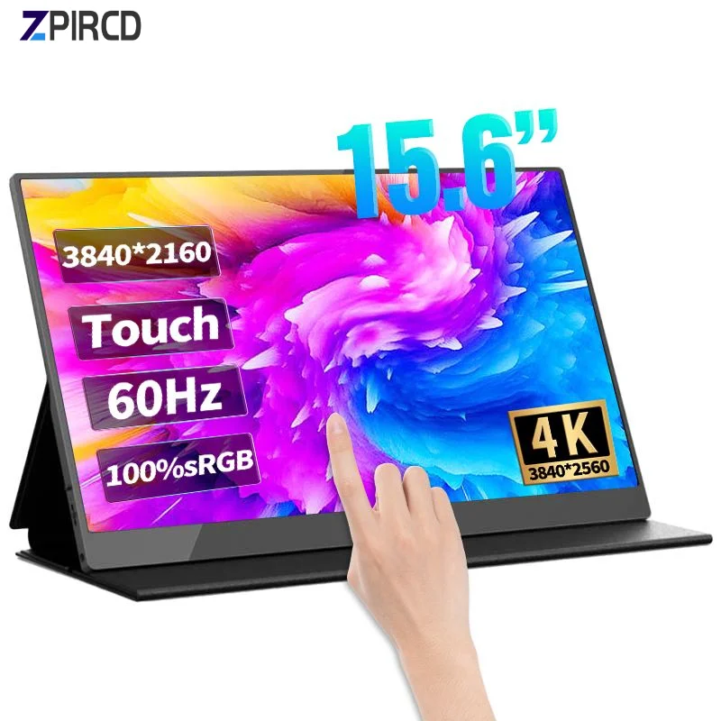 15.6 Polegada 4K UHD Touch Screen Monitor Portátil 100% sRGB FreeSync ...