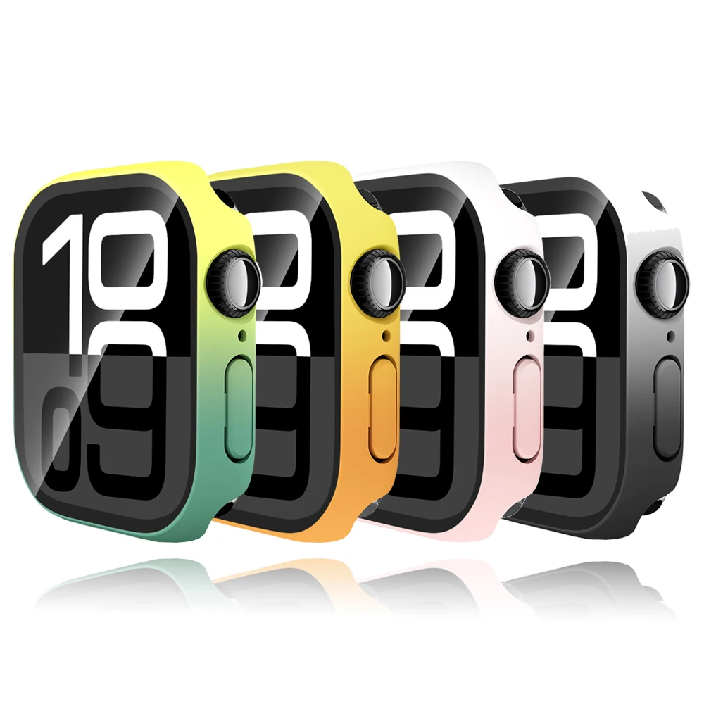 Gradient Color Case For Apple Watch Cover Serie 10 9 8 7 6 SE 5 Glass ...