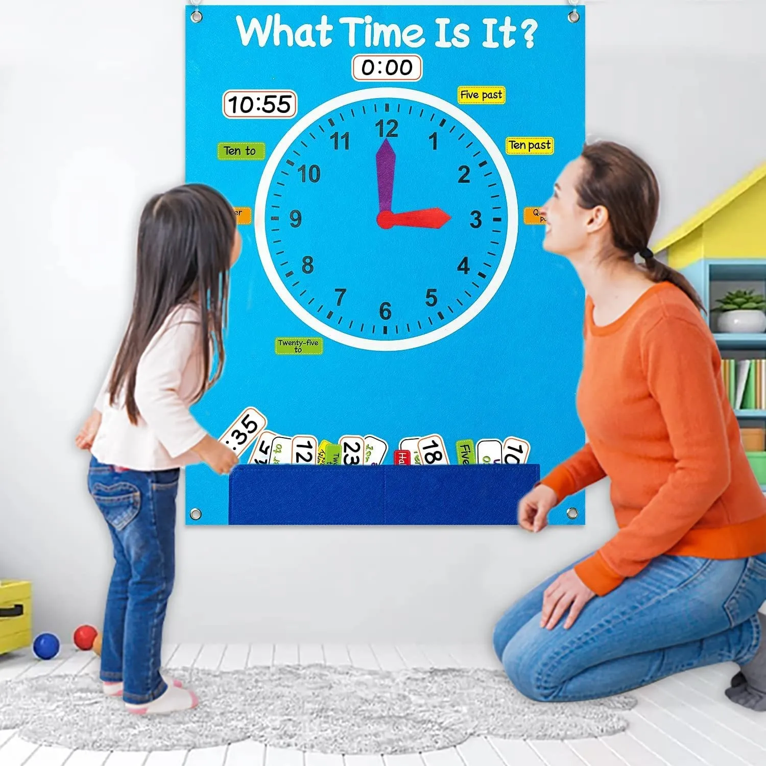 Toddler-Montessori-Toys-Digital-Clock-Cognitive-Wall-Chart-Board-Early ...
