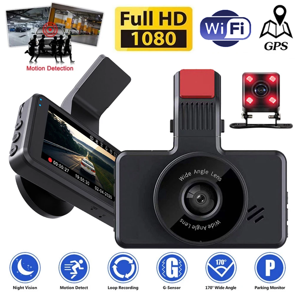 Car-DVR-Dash-Cam-WiFi-3-0-Full-HD-1080P-Rear-View-Vehicle-Camera-Video ...