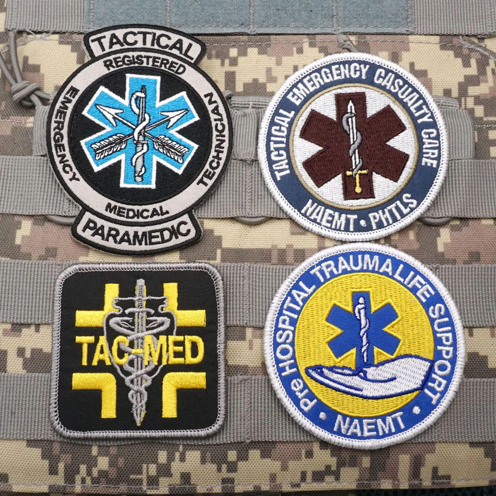 Tactical Medic Military Tactical Embroidered Patches Armband Backpack Badge With Hook Backing ...