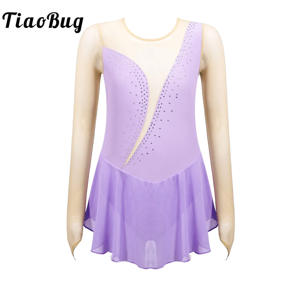 Girls Figure Ice Skating Dress Roller Skating Gymnastic Leotard ...