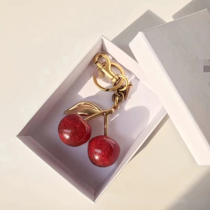 Leather-Cherry-Charm-Accessory-Cherry-Pendant-Keyring-Adornment ...