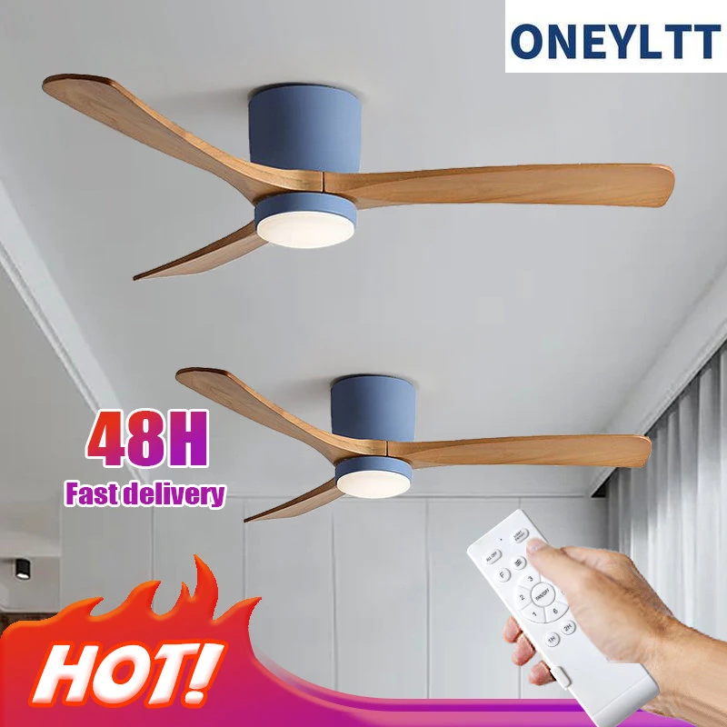 Ceiling Fan Light Wood Blades | Low Profile Ceiling Fan Light | Wood ...