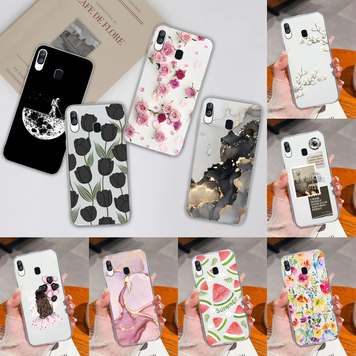 For Samsung Galaxy A40 A41 Phone Case Simple Creative Clear Back Cover ...