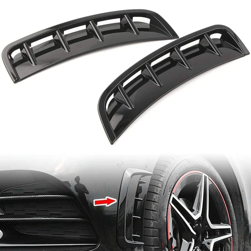 Black-Front-Wheel-Side-Air-Vent-Canards-Trim-Decoration-for-Mercedes ...