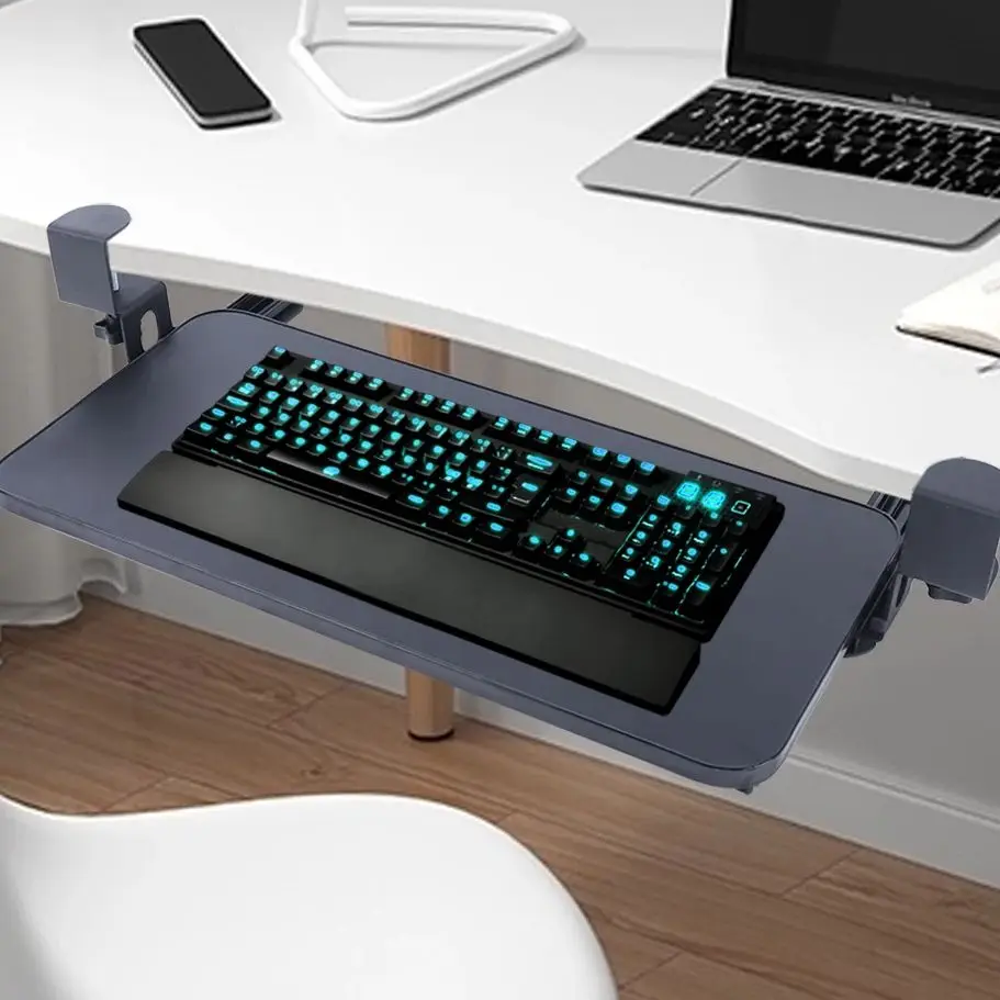 Keyboard-Shelf-Under-Table-Mounting-Slide-Keyboard-Holder-Extendable ...