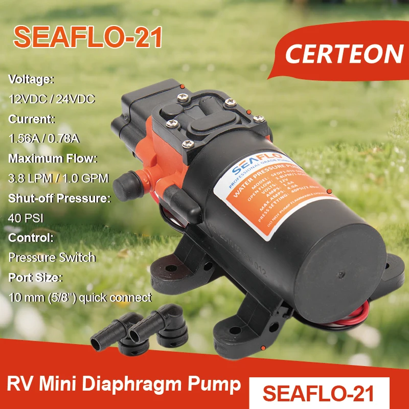 SEAFLO 12V/24V Waterpomp voor Camper Boot Camping Automatische Mini ...