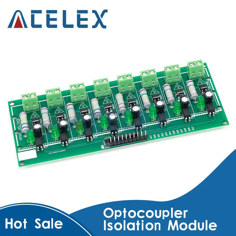 AC 220V 8 Channel MCU TTL Level 8 Ch Optocoupler Isolation Test Board ...