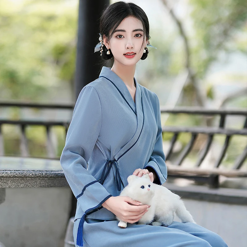 Ropa-Hanfu-mejorada-para-mujer-traje-chino-superior-conjunto-de-t-Zen ...