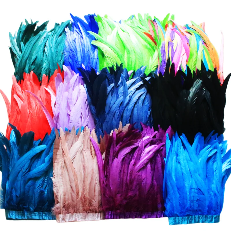 10Yard/lot Rooster Tail Feather Trims for Needlework DIY Handicrafts 25 ...