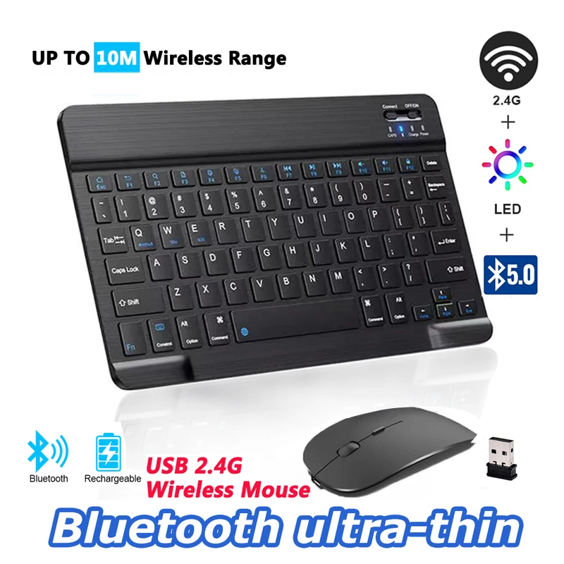 Keyboard-Wireless-Bluetooth-5-0-2-4G-Russian-English-Keycaps-Mouse ...