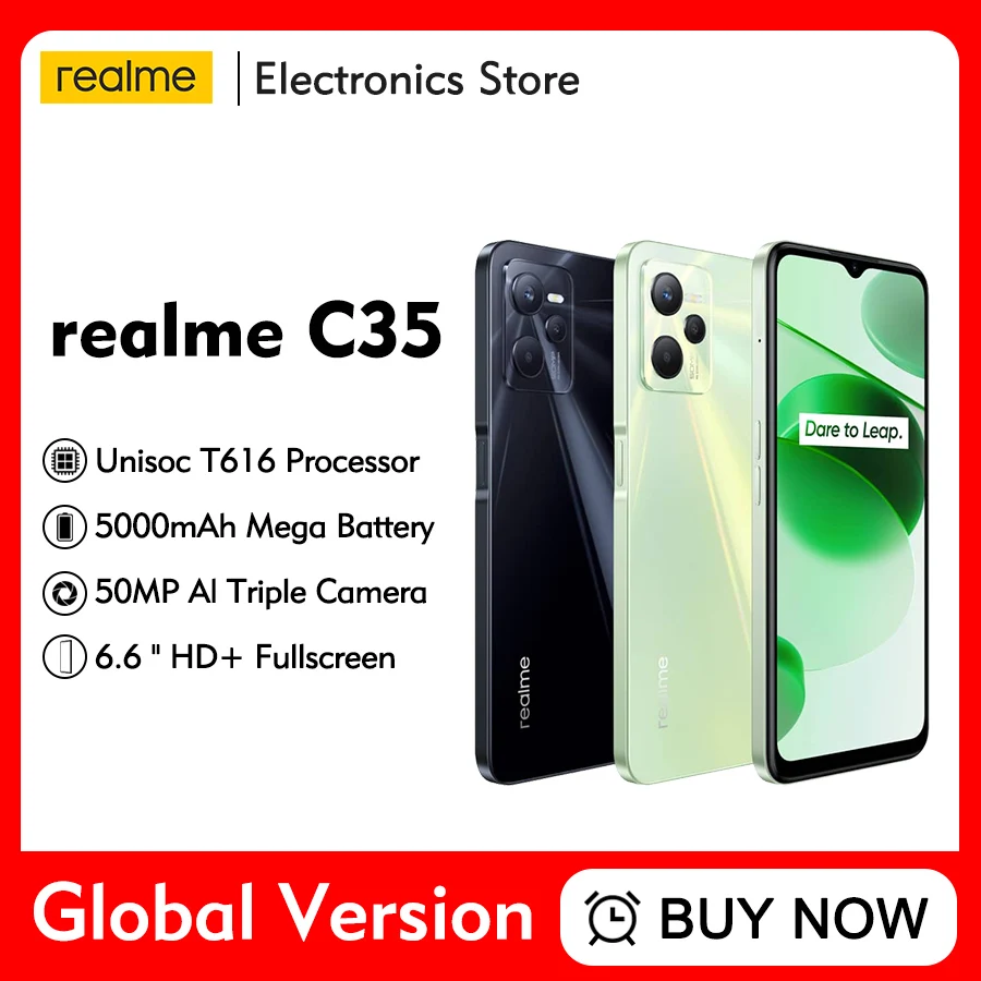 realme C35 Global Version NFC 6.6" FHD Fullscreen Smartphone Unisoc ...