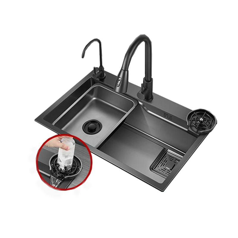 Thickened 3mm nanometer 304 stainless steel kitchen side drainage ...