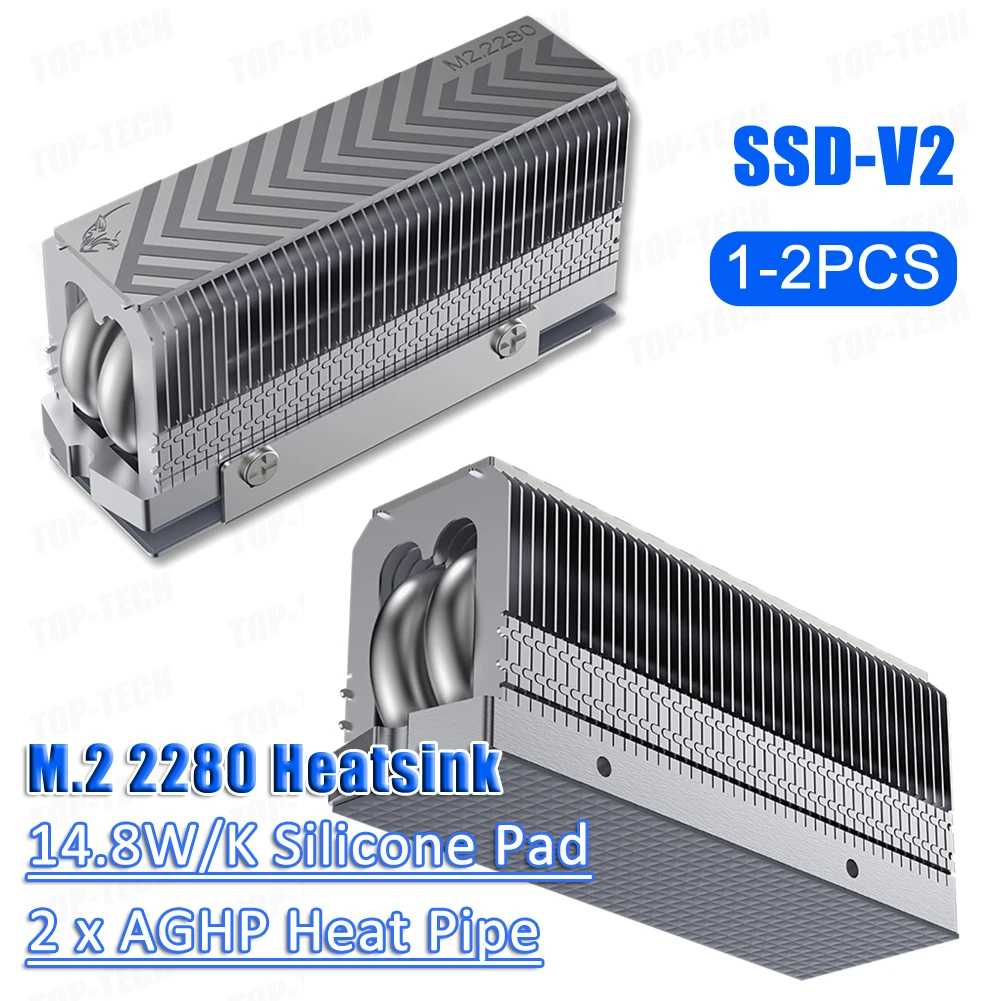 M-2-2280-SSD-Heatsink-Solid-State-Drive-Radiator-2xAGHP-Heat-Pipe-M-2 ...