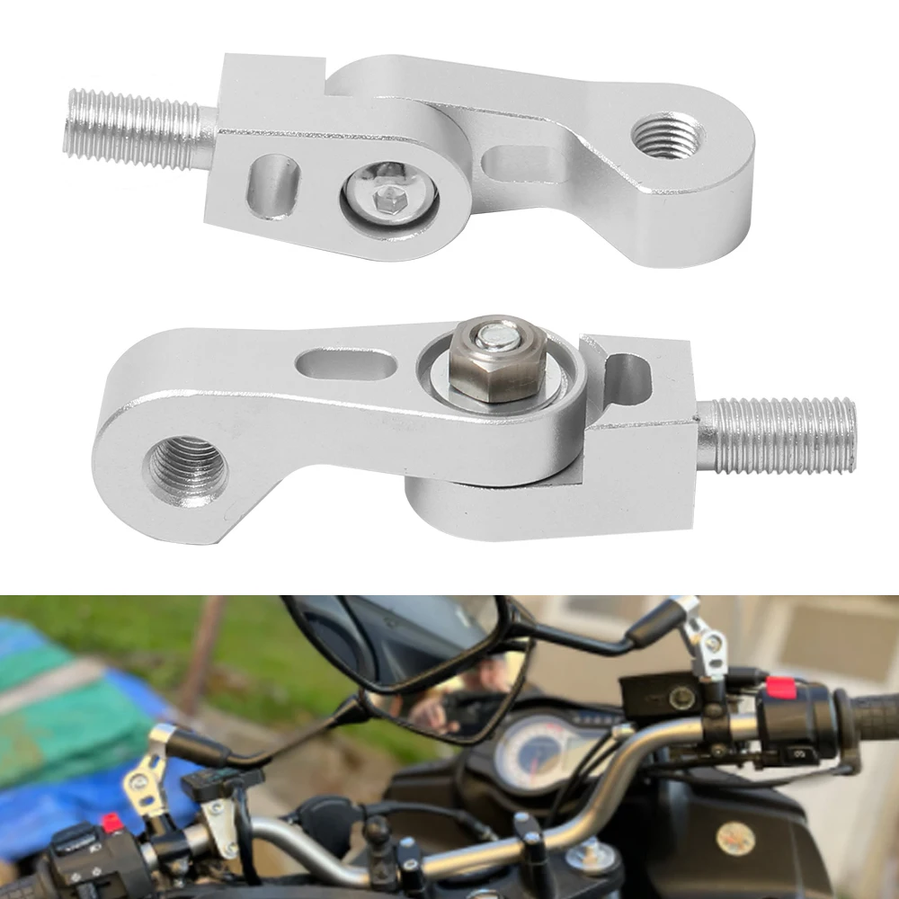 Universal-Motorcycle-Siver-M10-x-1-25-Folding-Rear-View-Mirror ...