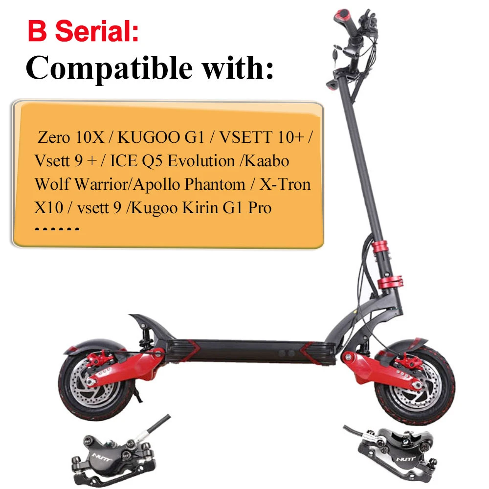 NUTT 전기 스쿠터 유압 디스크 브레이크 140 160 180mm 파워 오프 라인 와이어, Zero 10X 11X KUGOO G1 E 스쿠터용 HS1 로터 포함 VSETT ...