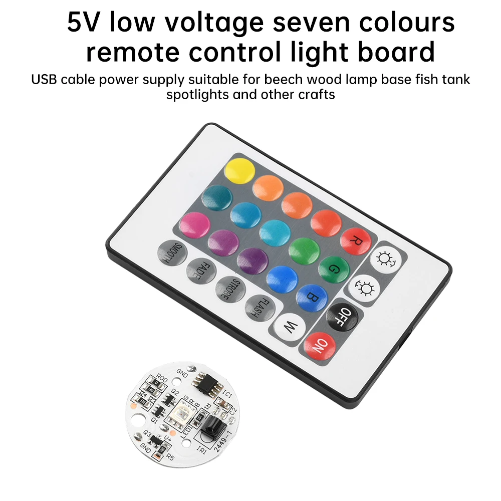 DC 5V Low Voltage Colorful Gradient LED RGB Round Board and IR Wireless ...