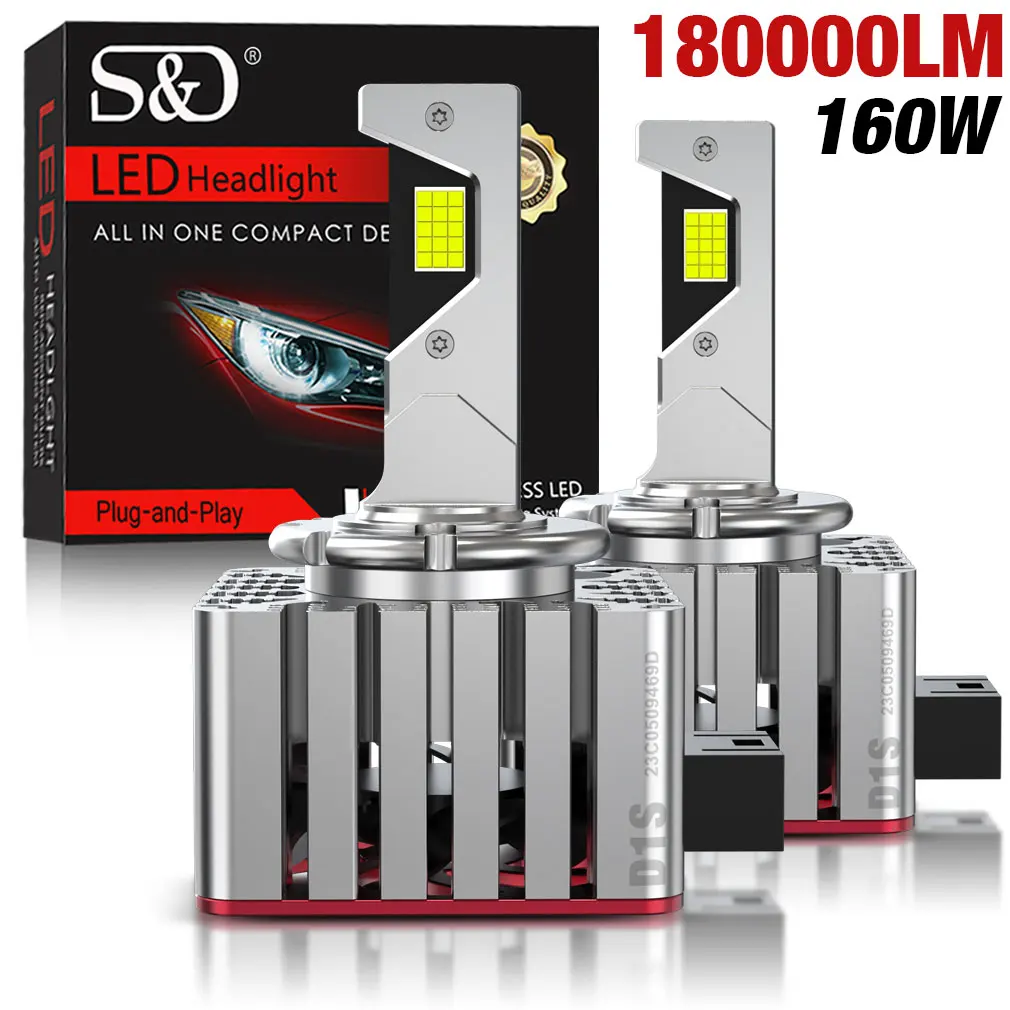 180000LM D3S LED Headlights HID Canbus D1S D2S D4S D5S D8S D1R D2R D2C D3R D4R Turbo LED 160W ...