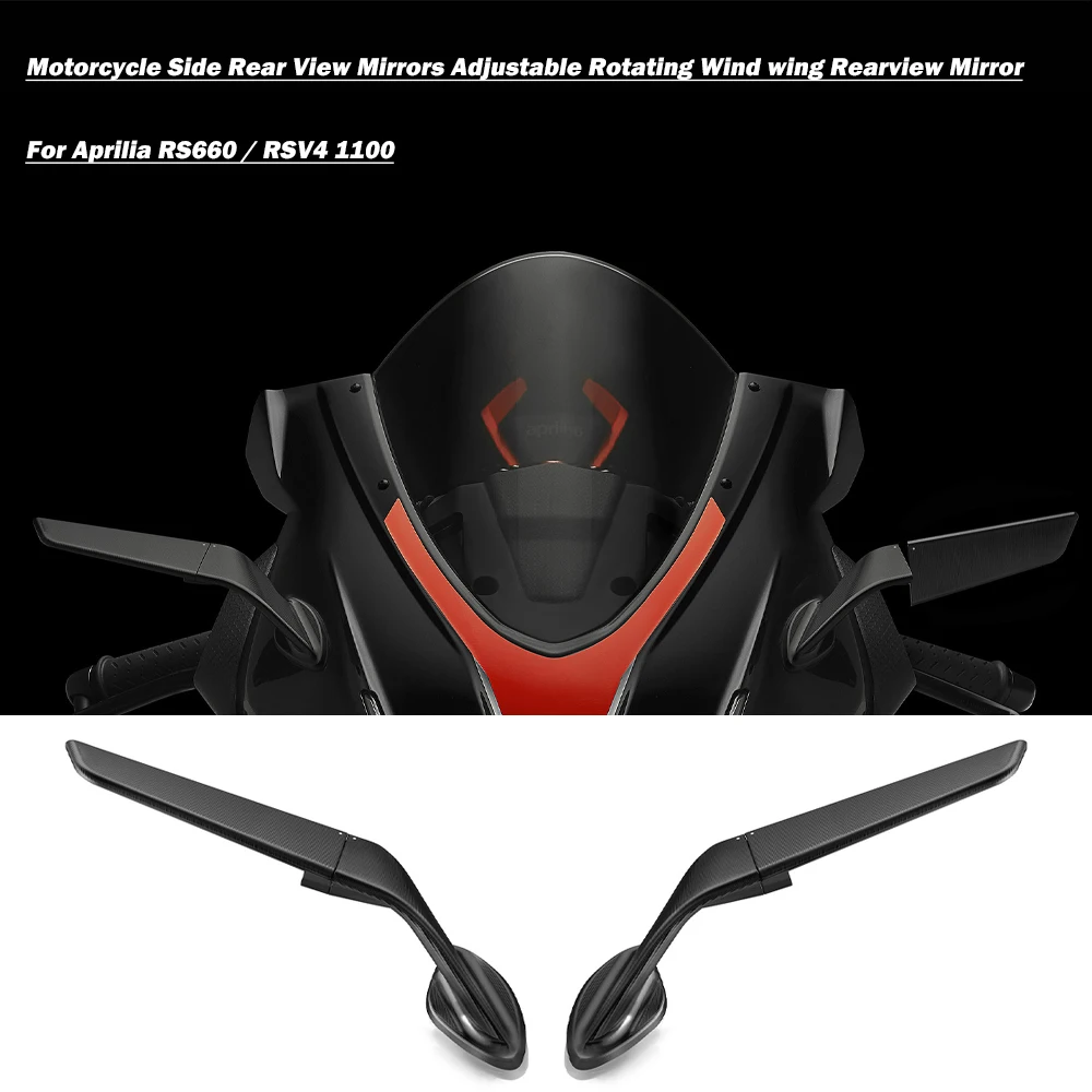 For Aprilia RS660 / RSV4 1100 Mirrors Stealth Mirrors Sports Winglets ...