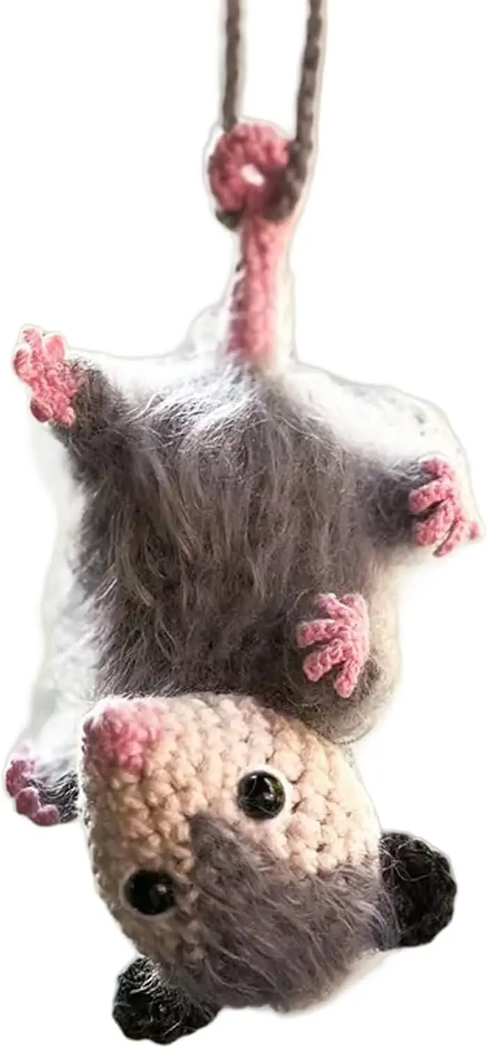 Possum-Car-Charm-Handmade-Crochet-Knitted-Possum-Pendant-Mirror-Hanging ...