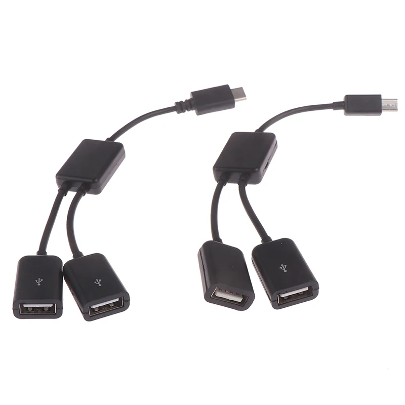 Micro USB tipo C a 2 OTG, Cable HUB de doble puerto Y divisor ...