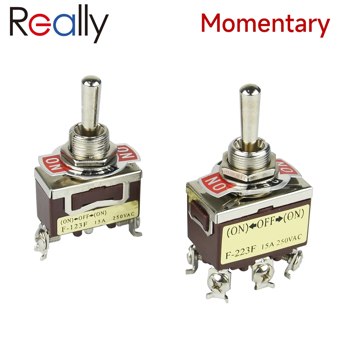REALLY-F-123-223F-Copper-Feet-Heavy-Duty-Momentary-Rocker-Toggle-Switch ...