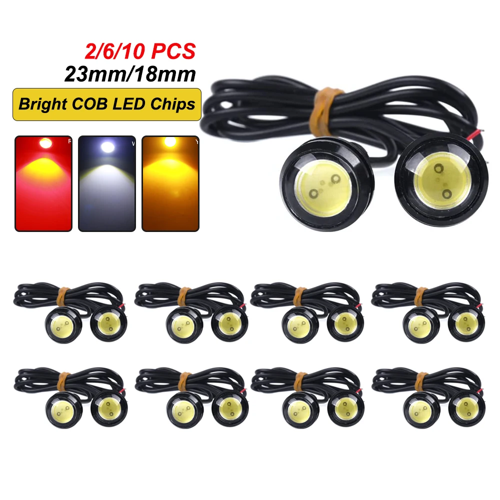2-6-10-PCS-18MM-12V-Eagle-Eye-LED-Lights-Car-DRL-Fog-Daytime-Running ...