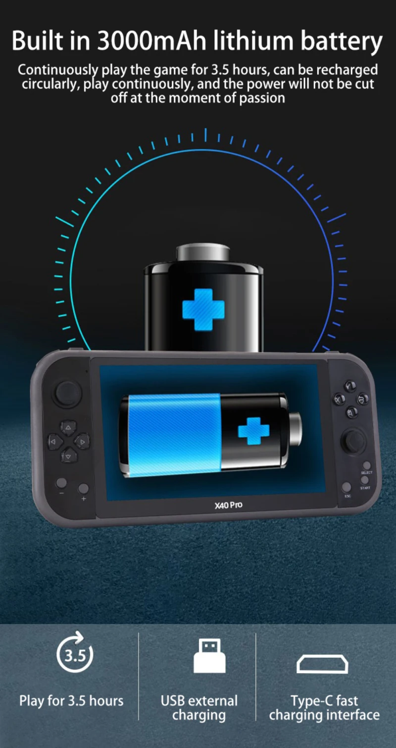 Jual X40 Pro Video Game Console Built-in 10000 Games Support Wireless ...