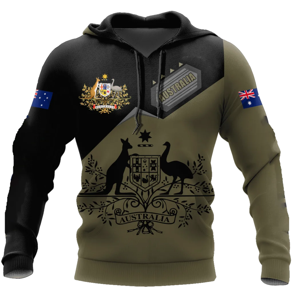 New Australia Men's Hoodies 3D Full Printing Kangaroo Autumn Long ...