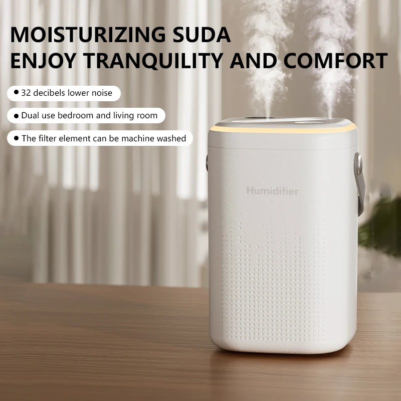 Smart USB Dual Spray Nozzle Humidifier 1.3L for Office Home Bedroom ...