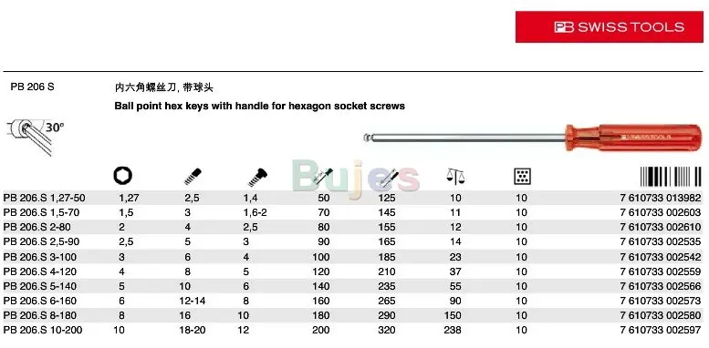 Pb Swiss Tools Pb Ball Point Hex Keys With Handle For, 47% OFF