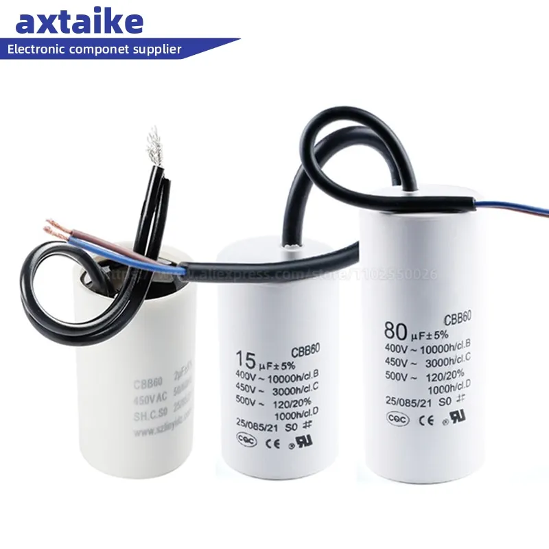 CBB60 450V AC Motor Run Capacitors Starting Capacitor 5% 3/4/5/6/8/10 ...