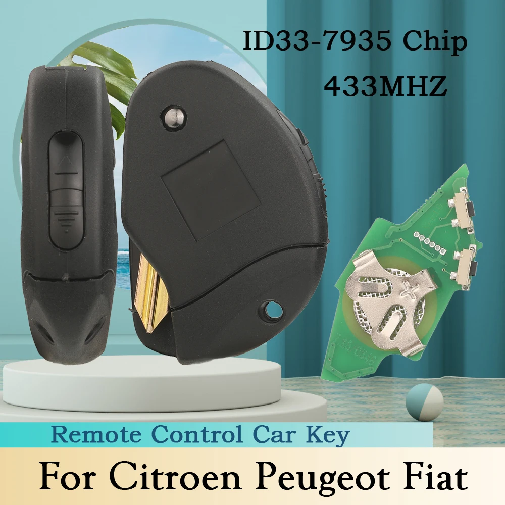 jingyuqin 2BTN 433Mhz 7935 Chip Folding Remote Car Key Control Fob For ...