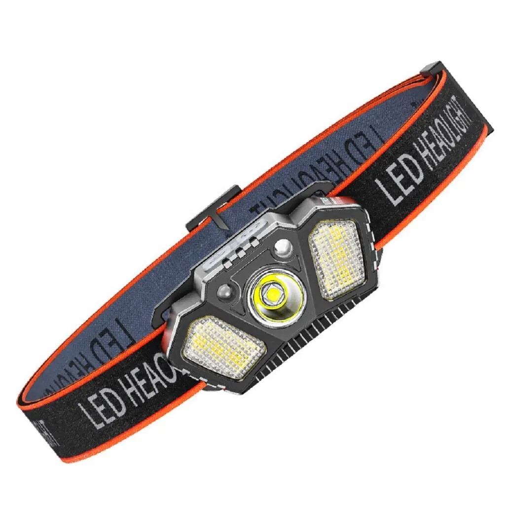 Rechargeable-Headlamp-5Modes-XPE-COB-Adjust-with-Red-Caution-Light ...
