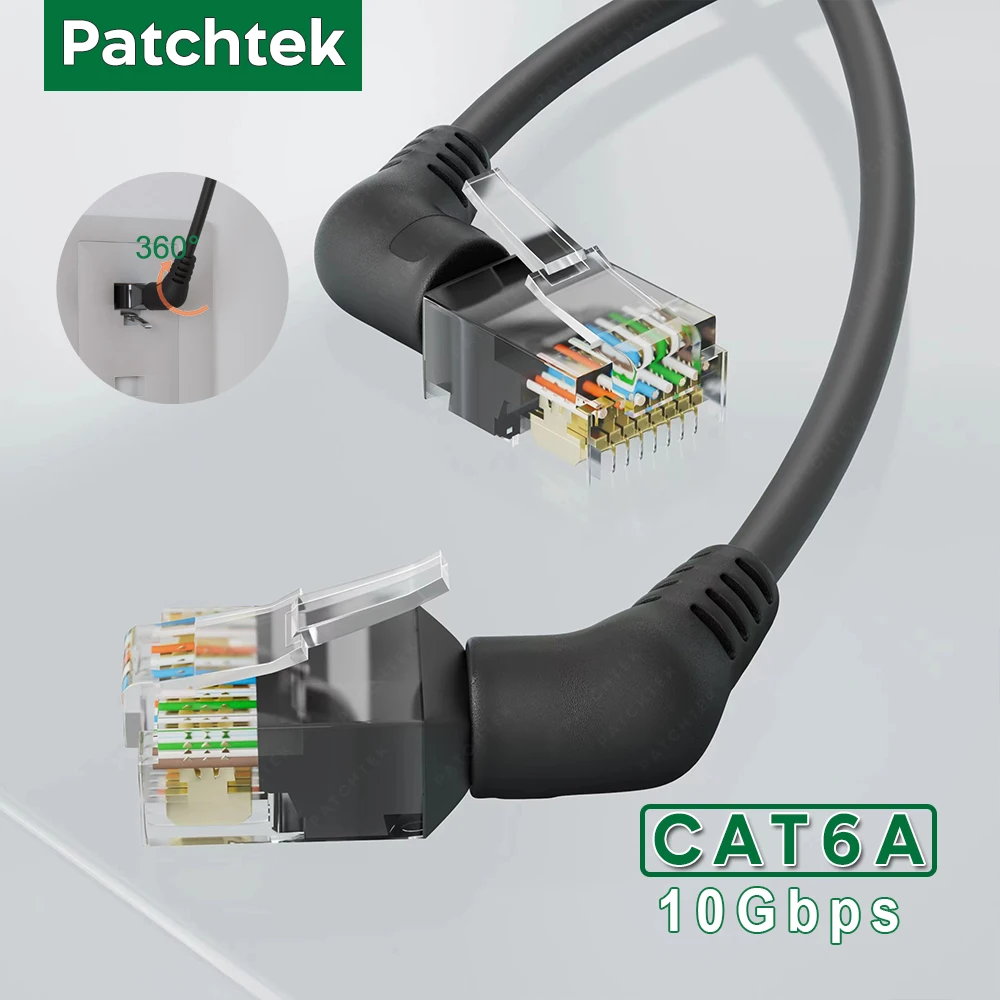 PATCHTEK-Cat6A-Ethernet-Cable-90-360-Degree-Rotation-Rj45-0-15-5m-Slim ...