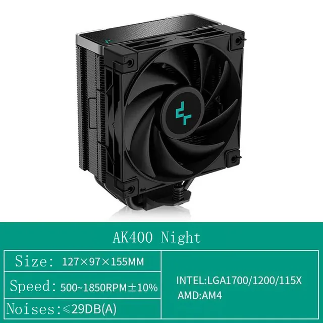 DeepCool AK400 Dark Night Edition CPU Heatsink Desktop Computer Fan ...