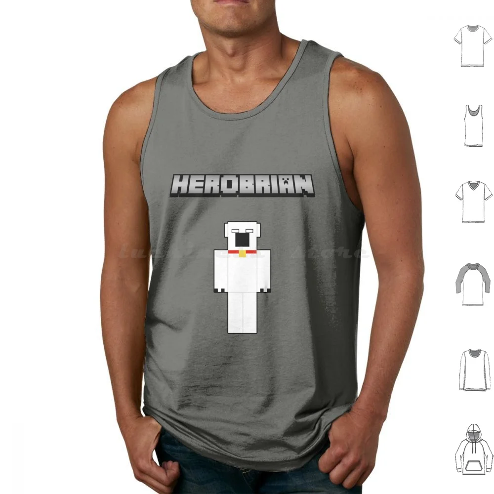Herobrian-Meme Shirt Herobrine Tank Tops Vest Sleeveless Memes Brian ...
